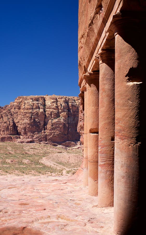 Petra Column Village in Jordan Asia Stock Photo - Image of history ...
