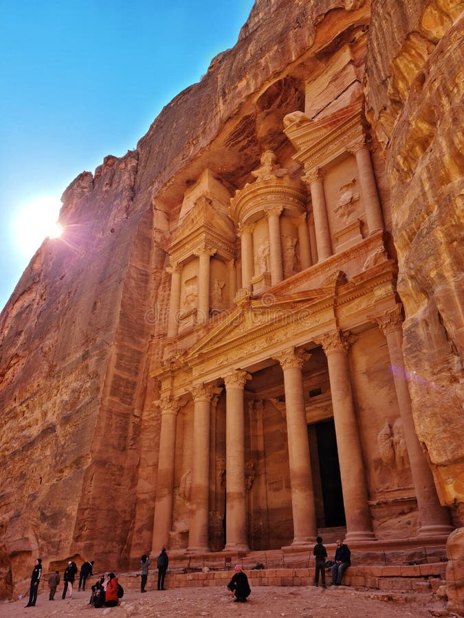 Petra Jordan Monastery Treasury Sunset Editorial Photography - Image of ...