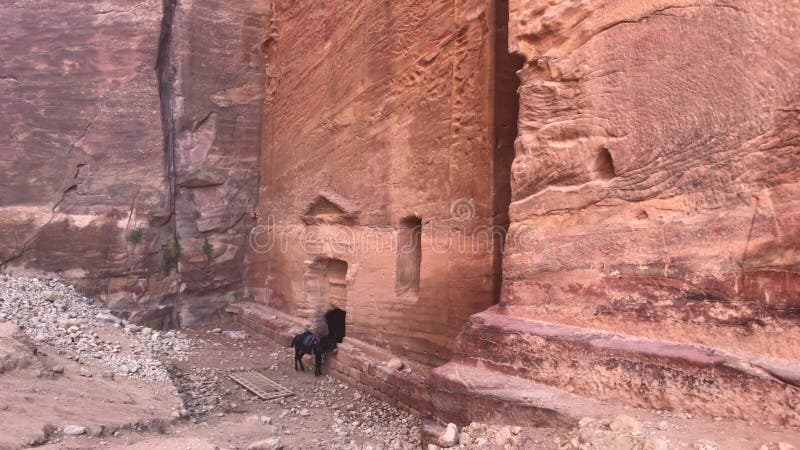 Petra, Jordan - Mountain Reliefs with Structures Carved into the Rocks ...