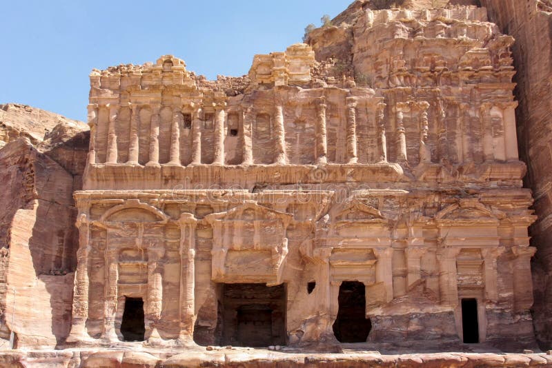 Petra Jordan stock image. Image of tourist, kazneh, mountain - 99034681
