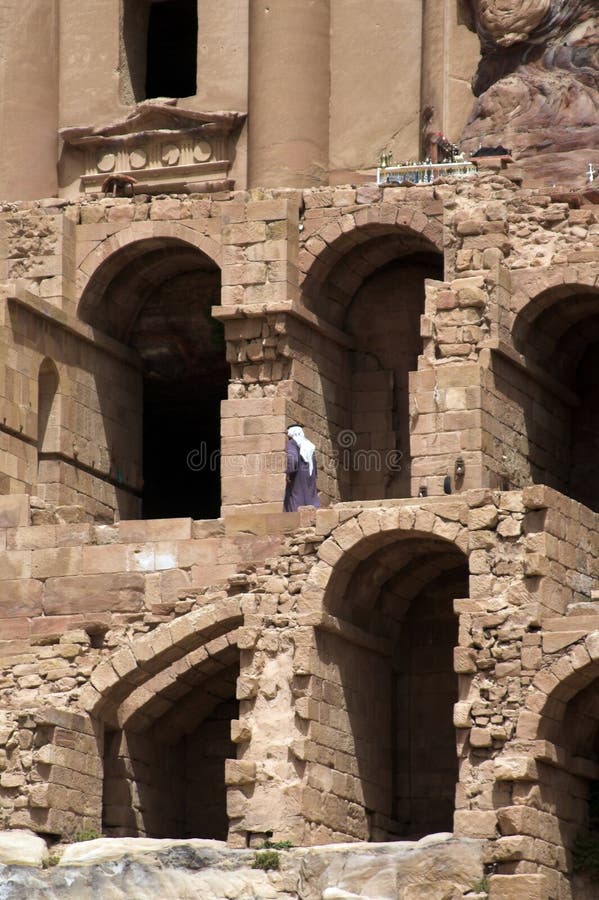 Petra Ruins and Mountains in Jordan Stock Image - Image of city, rock ...