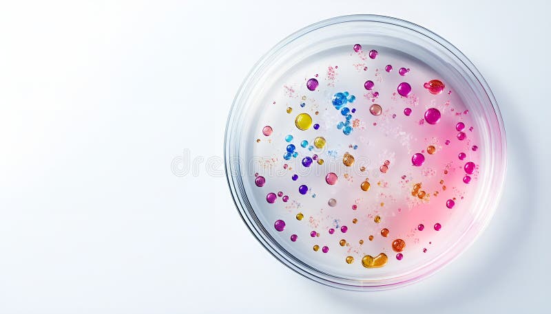 Petri Dish with Bacteria Isolated on White, Top View Stock Photo ...
