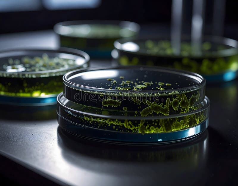 Petri Dishes with E. Coli Bacterial Growth Stock Image - Image of ...