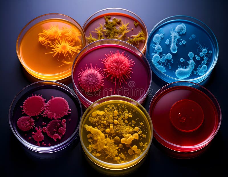 Petri Dishes with E. Coli Bacterial Growth Stock Image - Image of ...