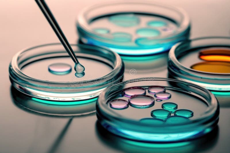 Petri Dishes Medical Lab. Generative Ai Stock Illustration ...