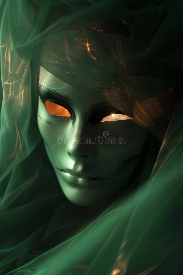 Petrifying Halloween Masks in Elegant Light Stock Illustration ...