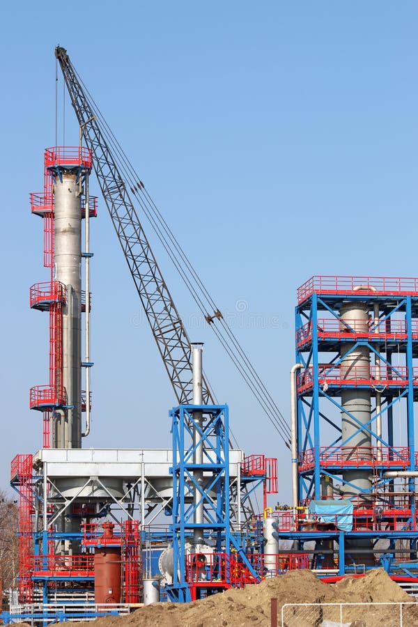 Petrochemical Plant Construction Site Stock Image - Image of supply ...