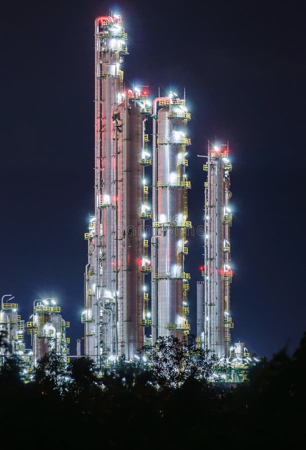 Refinery towers stock photo. Image of petrochemical, refinery - 16982954