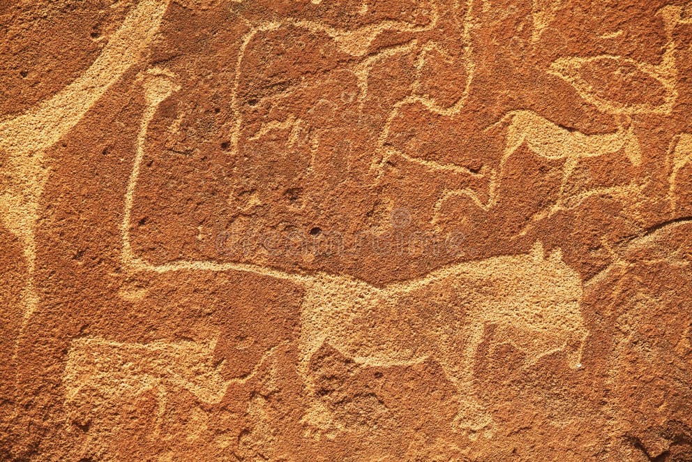 Petroglyph stock image. Image of ancient, giraffe, engraving - 54183581