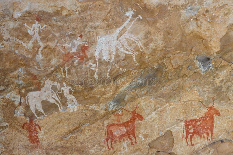 Petroglyphs - Akakus (Acacus) Mountains, Libya Stock Image - Image of ...