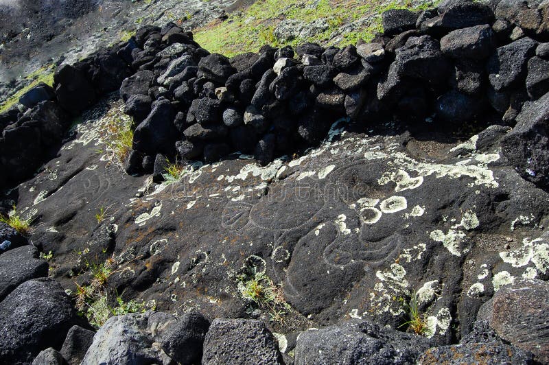 Petroglyphs stock image. Image of isla, pascua, platform - 109199131