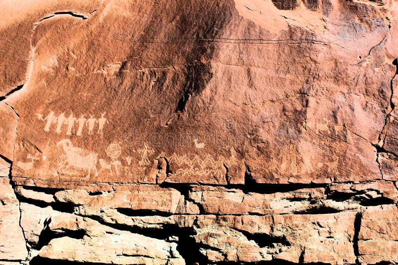 Petroglyphs in Moab stock image. Image of scenery, ancient - 159655301