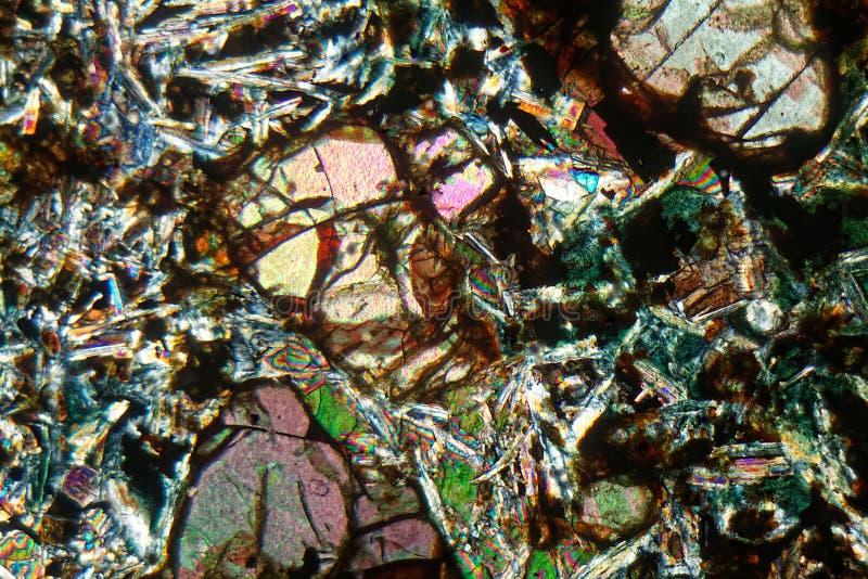 Petrographic Thin Section of a Basalt Rock Stock Photo - Image of ...