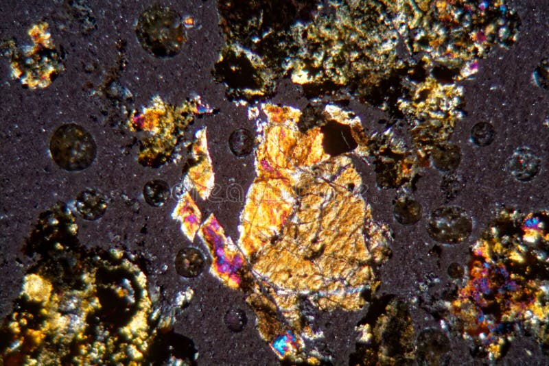 Petrographic Thin Section of the Meteorite NWA 6870 Under the ...