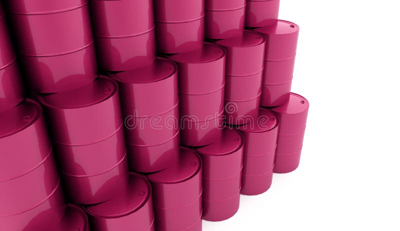 Petrol Barrels on White Background Rendered Stock Illustration ...