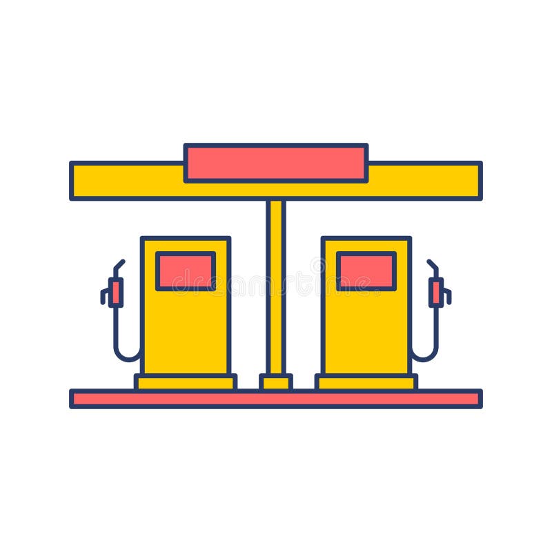 Petrol Filling Station Icon Stock Vector - Illustration of sign, petrol ...