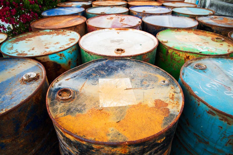 Petrol Garbage in Rusty Tank Discard Form Factory Long Time Ago Stock ...