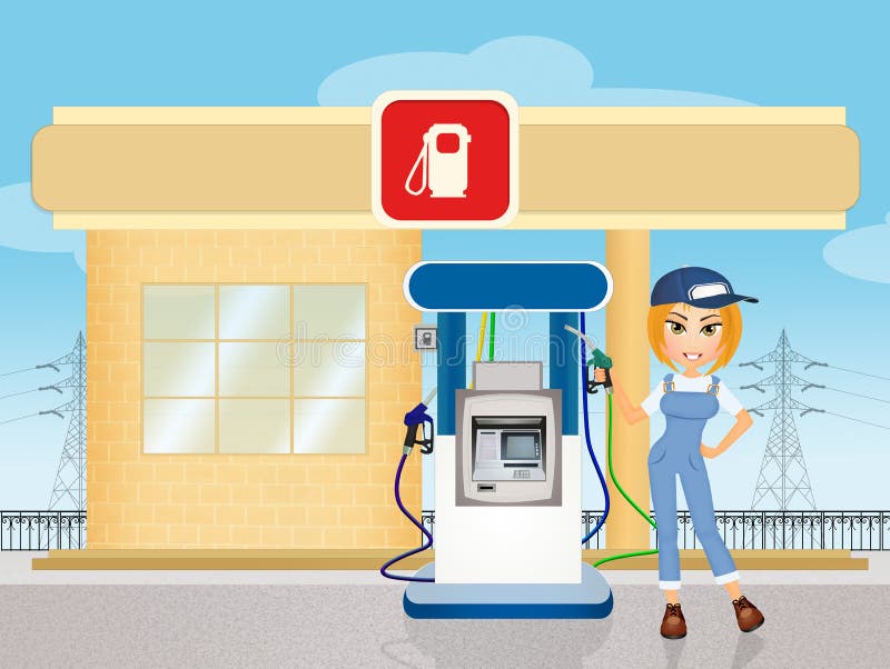 A petrol station stock illustration. Illustration of service - 75295522