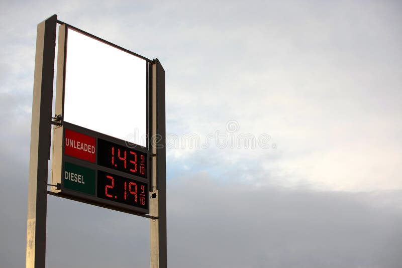 Petrol Station Sign with Empty Space Stock Photo - Image of price ...