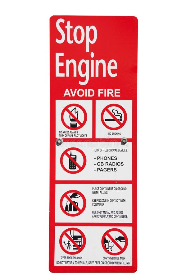 Petrol station warnings stock image. Image of petrol - 34261361