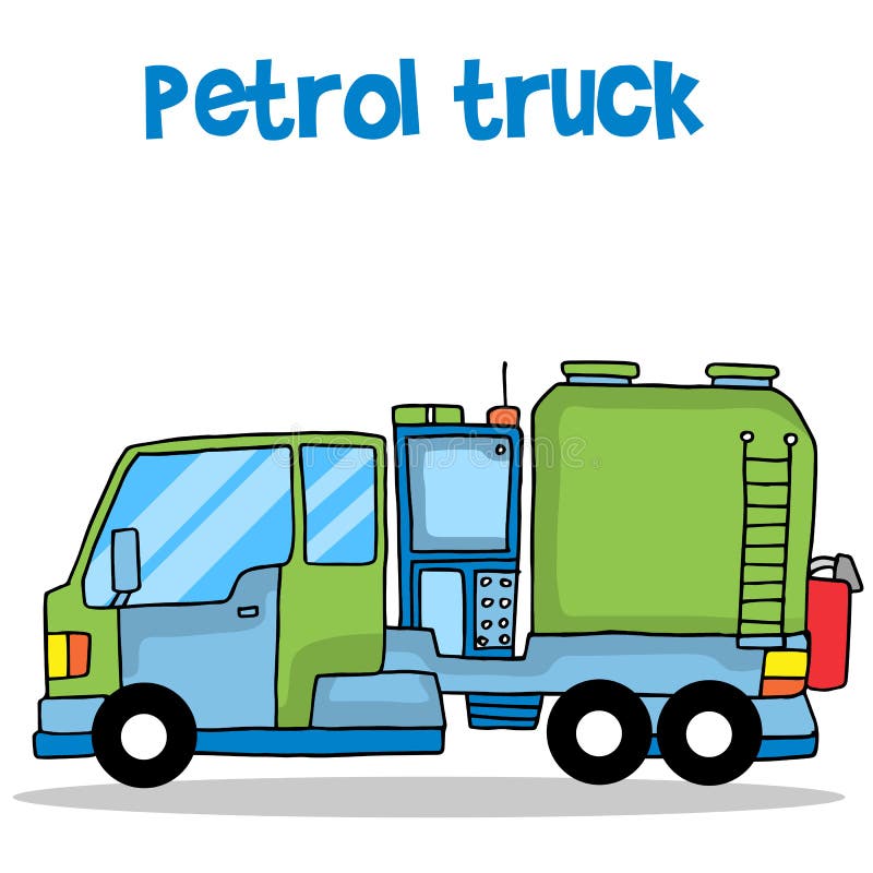 Petrol Truck Cartoon for Kids Stock Vector - Illustration of fuel ...