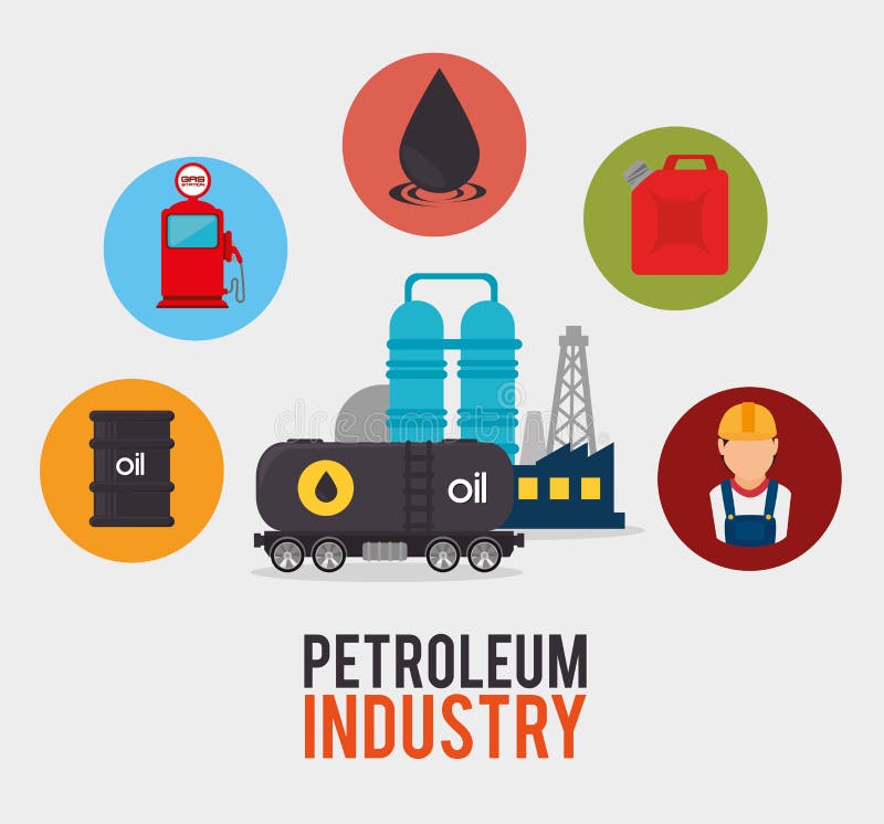 Petroleum Design, Economy and Oil Industry Concept, Vector Illustration ...