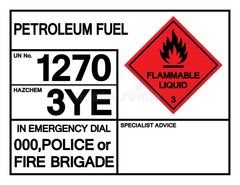 Petroleum Fuel UN1270 Symbol Sign, Vector Illustration, Isolate on ...