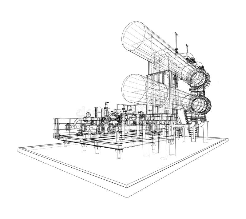 Petroleum Heater Exchanger. Vector Rendering of 3d Stock Vector ...