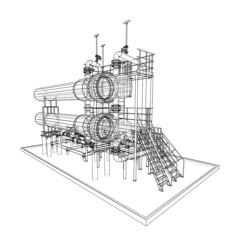 Petroleum Heater Exchanger. Vector Rendering of 3d Stock Vector ...