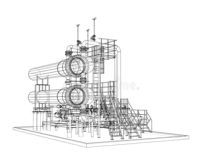 Petroleum Heater Exchanger. Vector Rendering of 3d Stock Vector ...