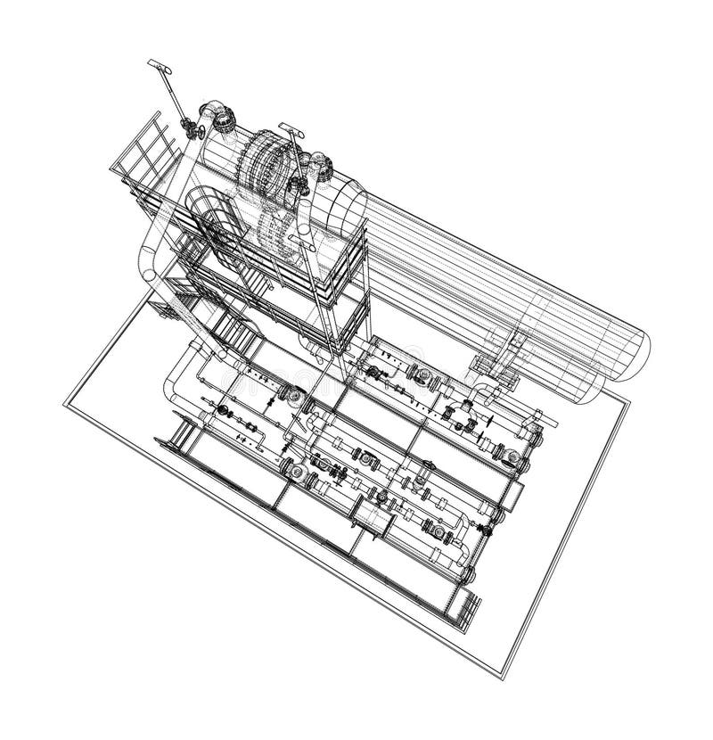 Petroleum Heater Exchanger. Vector Rendering of 3d Stock Vector ...
