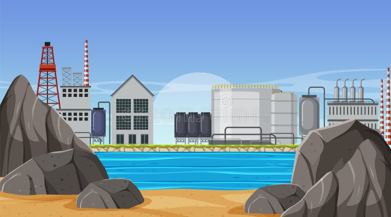Petroleum Industry Scene Concept Stock Vector - Illustration of idea ... Petroleum Industry Scene Concept Stock Vector - Illustration of idea ...