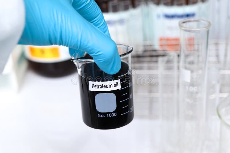 Petroleum Oil in Container, Laboratory Quality Testing Concepts Stock ...