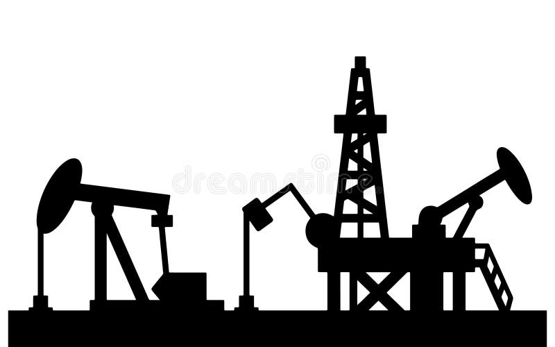 Petroleum Oil Rig Silhouettes Vector Pack Stock Vector - Illustration ...