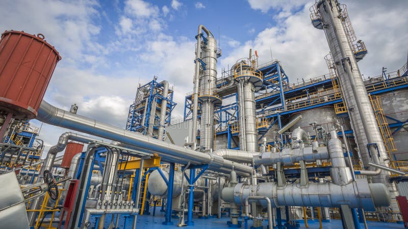 Petrolume plant with sky stock photo. Image of stack - 29134856
