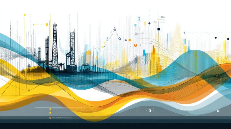 Petroleum-themed Infographic Showcasing Fluid Grid Patterns and Charts ...