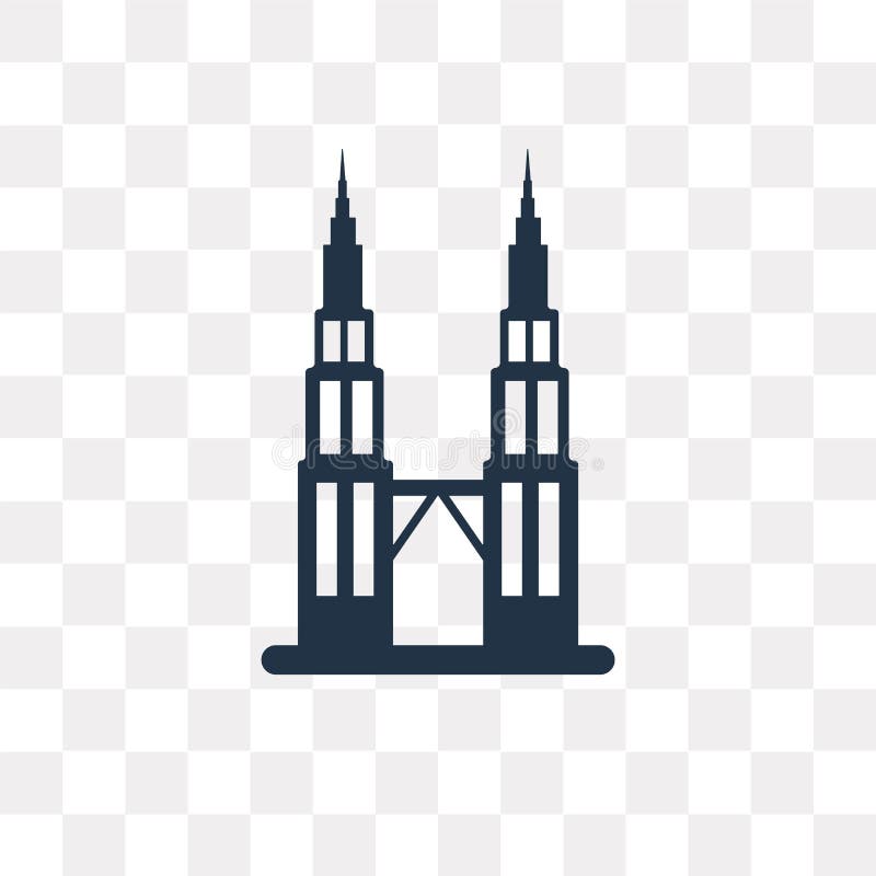 Petronas Towers Vector Icon Isolated on Transparent Background, Stock ...