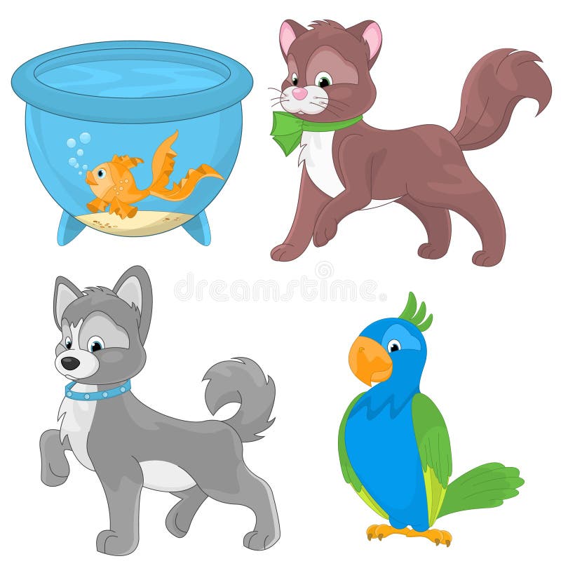 Pets collection stock vector. Illustration of happiness - 64408209