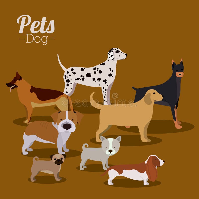 Set of cartoon pets stock illustration. Illustration of pest - 25860294