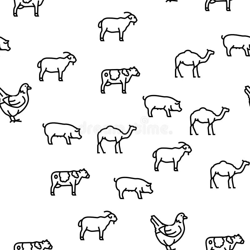 Pets Domestic Animal Vector Seamless Pattern Stock Vector ...