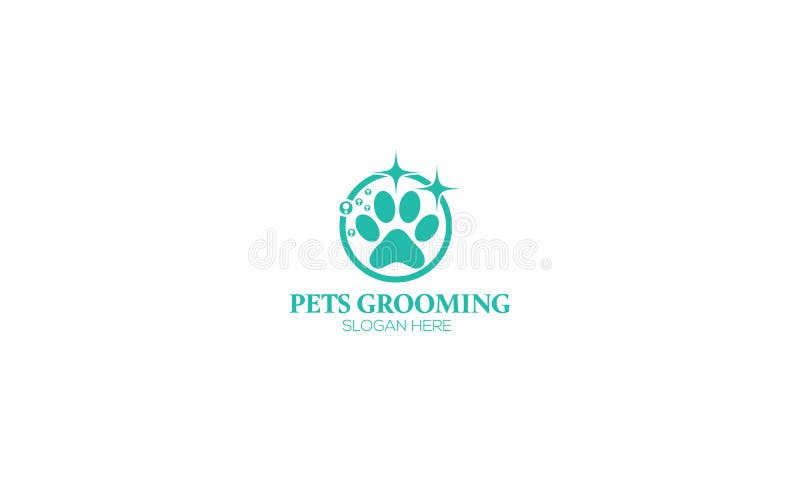 Pets Grooming Shop Logo Design Minimal Pet Grooming Logo Design Stock ...