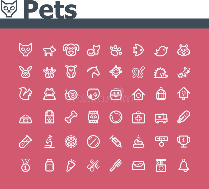 Pets icon set stock vector. Illustration of domestic - 38375636