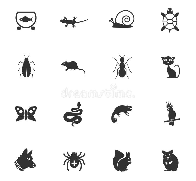 Pets icon set stock illustration. Illustration of spider - 88543195