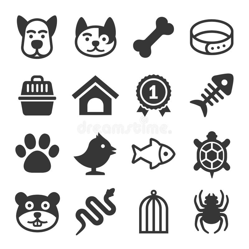 Pets icons collection stock vector. Illustration of icon - 36916166