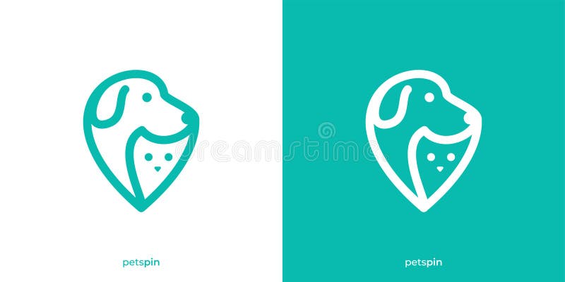 Simple Pets Pin Logo. Dog Cat and Pin Map Point Location Icon Graphic ...