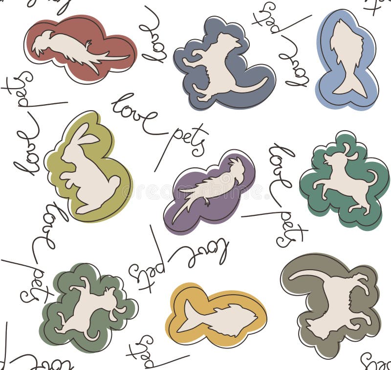 Pets seamless pattern stock vector. Illustration of bunny - 32501926