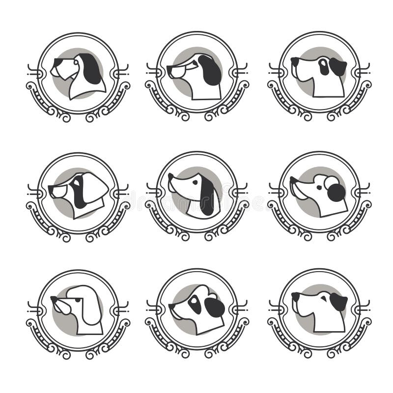 Pets Vector Icons - Dogs Elements Stock Vector - Illustration of design ...