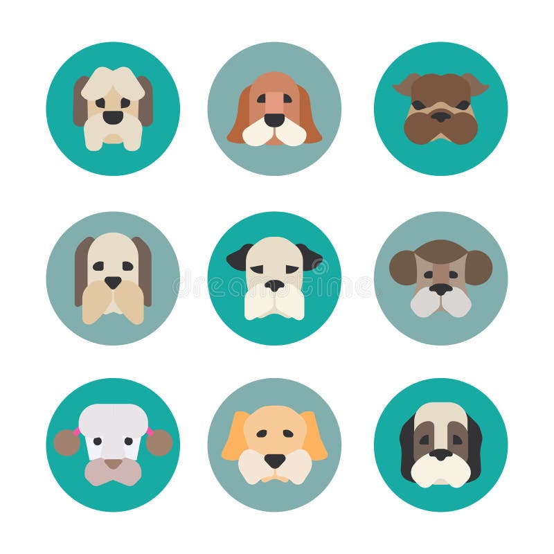 Icons with dogs part 37. stock vector. Illustration of instrument ...