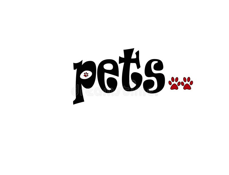 Pets word with pets print stock illustration. Illustration of animal ...