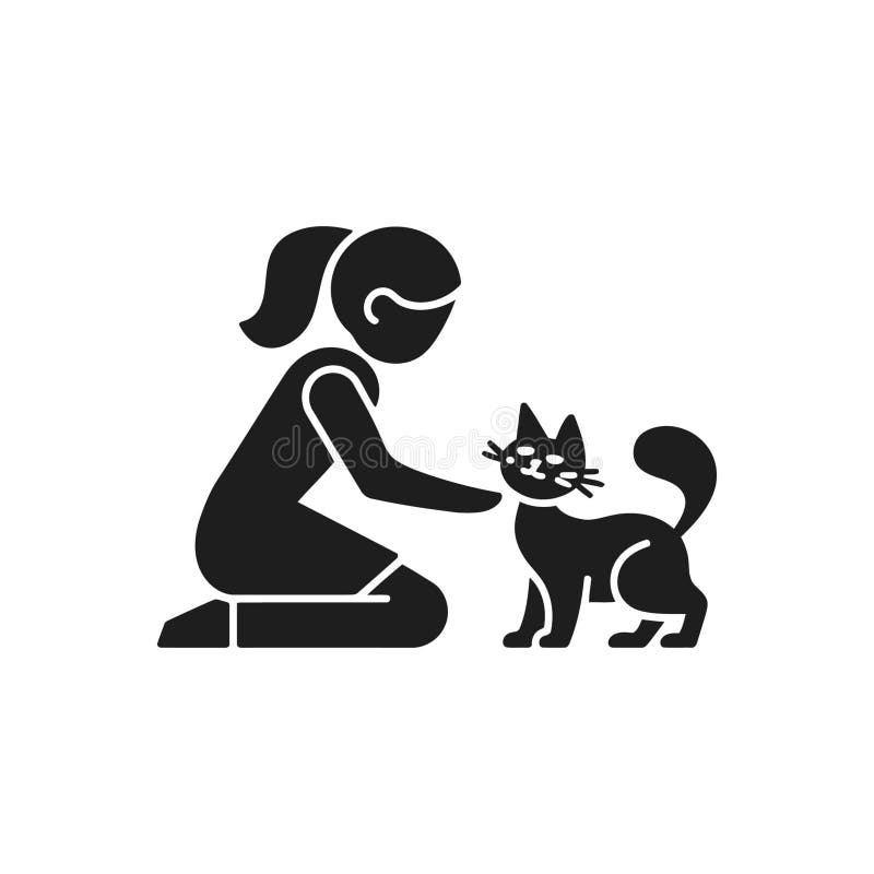 Petting Cat Icon stock vector. Illustration of interaction - 361857601